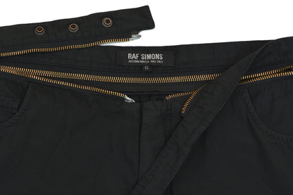 Raf Simons 2002 Black Double Cotton Jeans with Deconstructed Raf Simons 2002 Black Double Cotton Jeans with Deconstructed